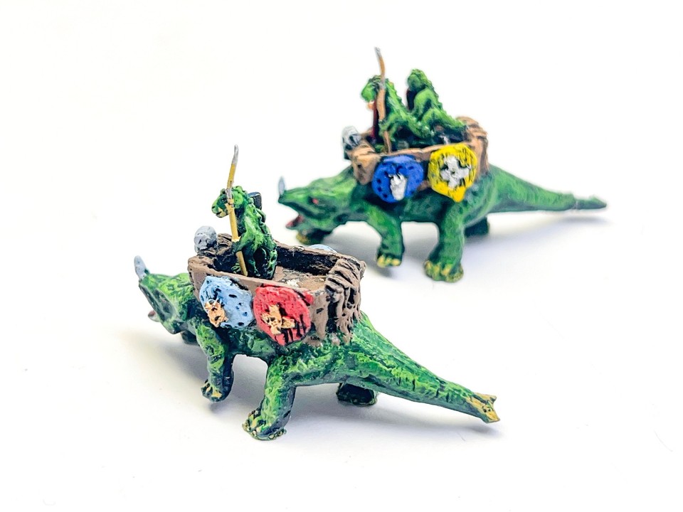 15mm Miniatures Lizardmen Dinosaur & Howdah x2 Wargaming Fantasy ...