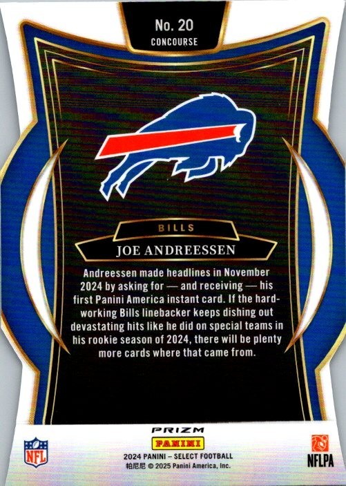 Joe Andreessen 2024 Select Silver Die-Cut Concourse Rookie Card #20 ...