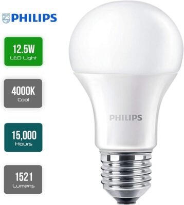 Philips LED GLS Light Bulbs 100W Cool White ES/E27 Screw Frosted 4000K ...