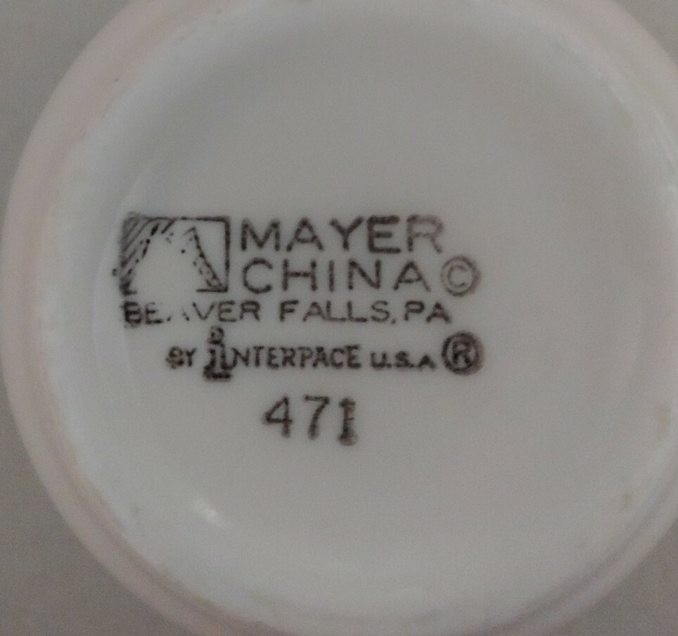 Mayer China Creamer/Syrup Pitcher 3-1/8" Beige No. 471 | eBay