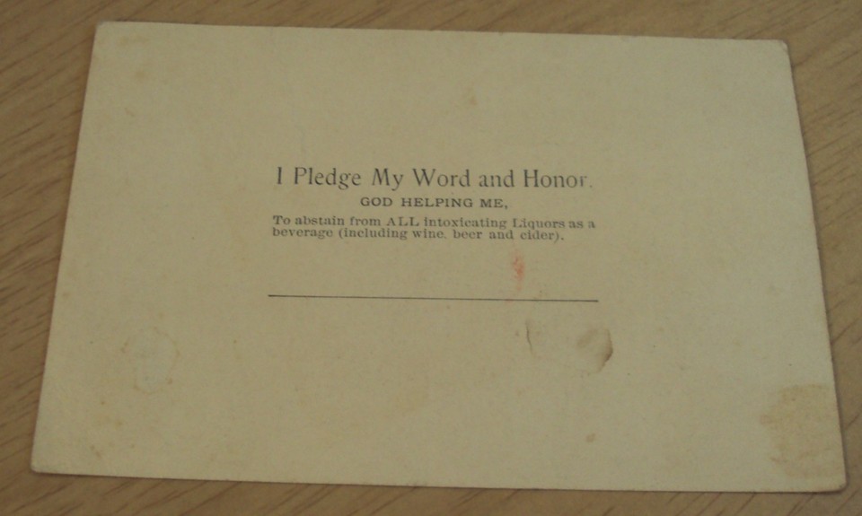 VTG Circa 1890's 'Temperance Movement' "ABSTAIN from Alcohol/Liquor ...