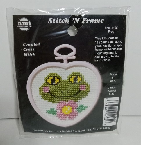 Stitch 'N Frame Frog Counted Cross Stitch Kit With Frame NEW | eBay