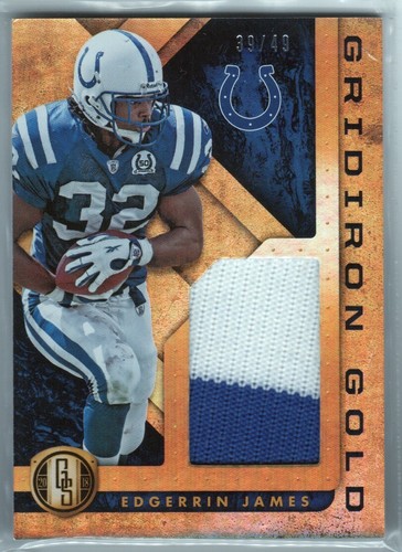 2018 Gold Standard Gridiron Gold 2 clr jsy patch Prime #26 Edgerrin ...