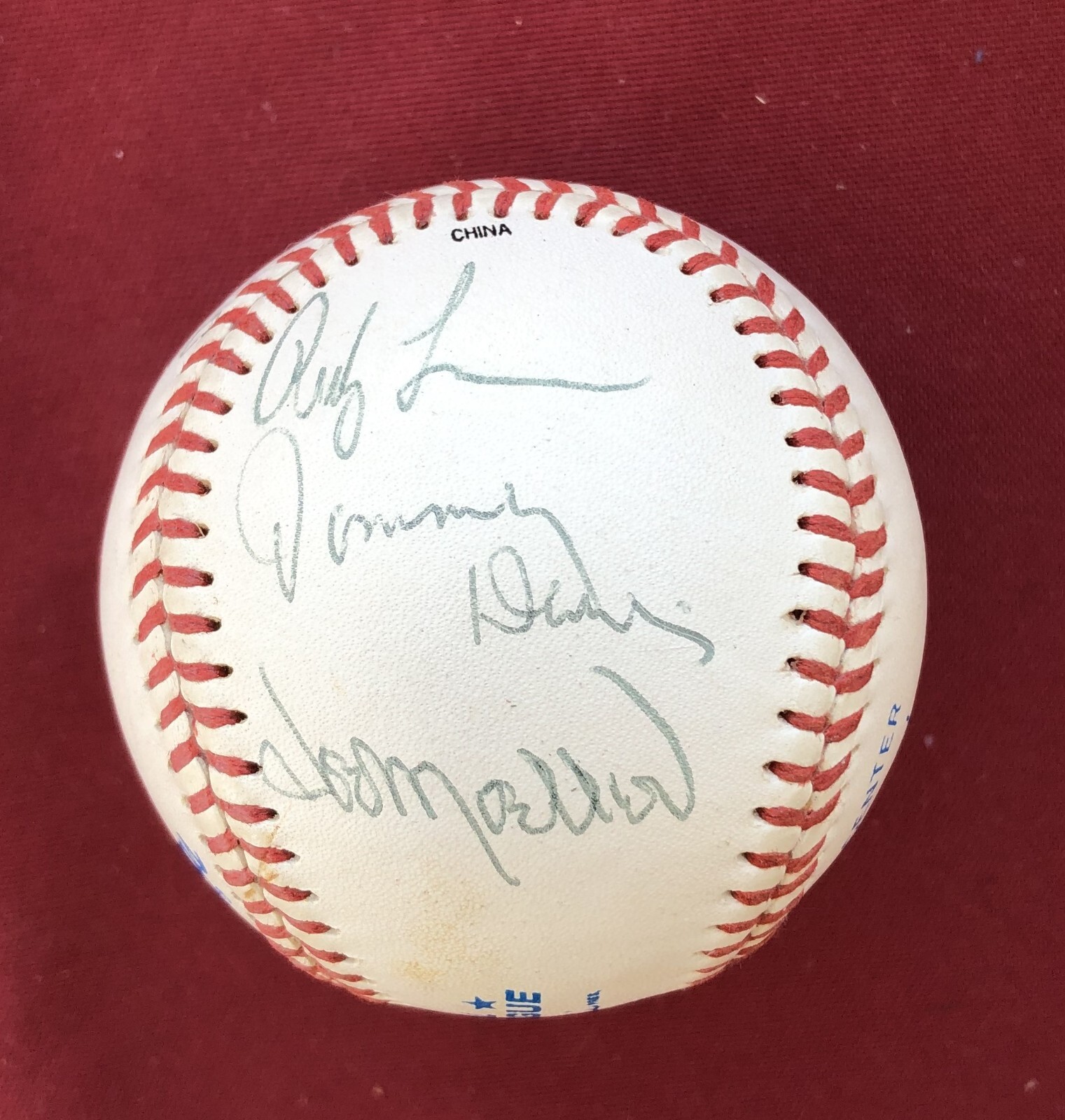 AUTOGRAPHED BASEBALL SIGNED BY 7 OLDTIMERS GAME TOMMY DAVIS BLUE MOON ...