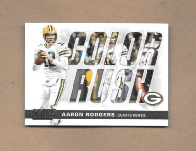 2017 Panini Score Football Aaron Rodgers Color Rush Card #6 Now Jets QB ...