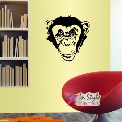Vinyl Decal Funny Chimpanzee Face Wild Animal Monkey Ape Wall Sticker ...