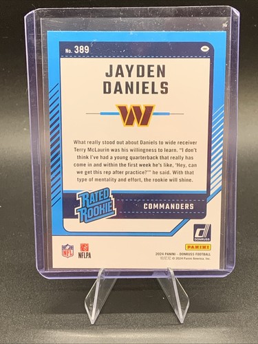 2024 DONRUSS Football JAYDEN DANIELS RC Rated Rookie Base Card #389 | eBay