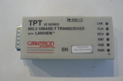 CABLETRON SYSTEMS 802.3 10BASE-T TRANSCEIVER WITH LANVIEW 10-15V 200MA ...