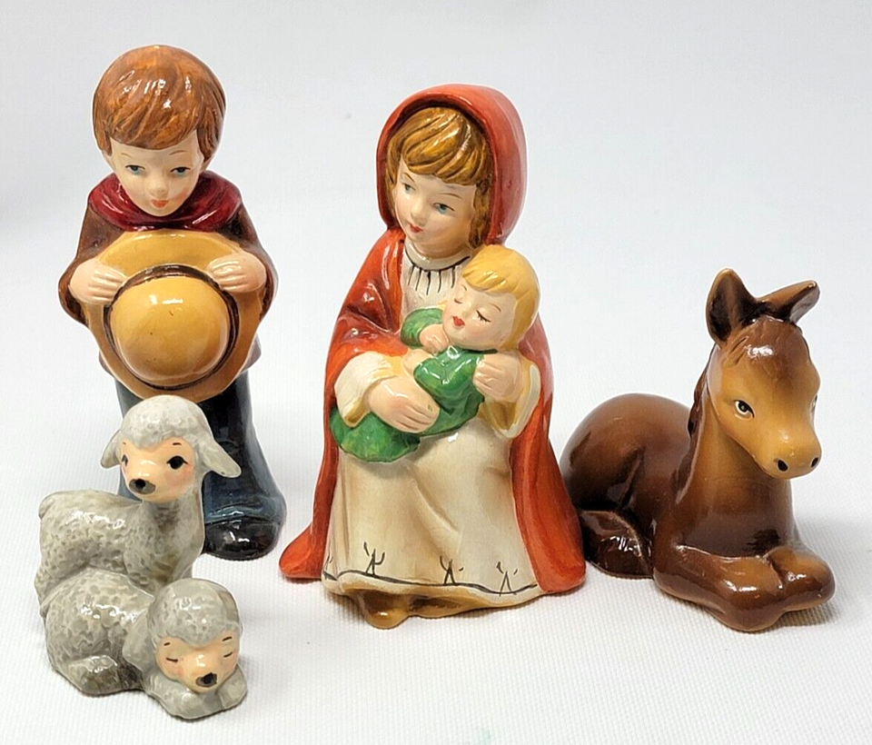 Vintage 1979 Enesco Children's Theatre Nativity 4 Piece Figure Set ...