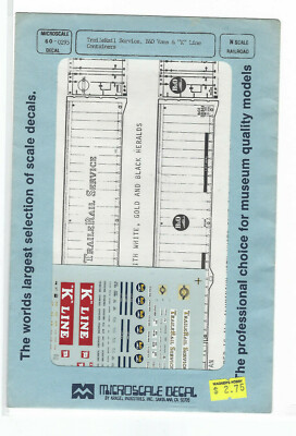 Microscale Decals N Scale TraileRail Service K Containers 60-0295 | eBay