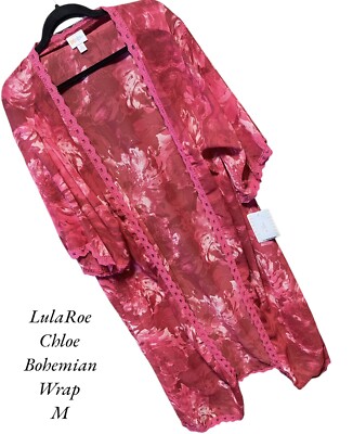 NWT LuLaRoe Chloe Sheer- Pink Floral Bohemian Overlay- M | eBay