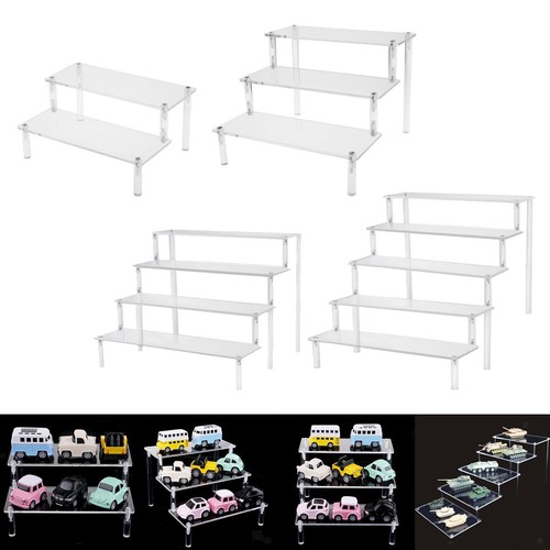 Multi Purpose Ladder Tier Acrylic Rack Collectibles Countertop Stand | eBay