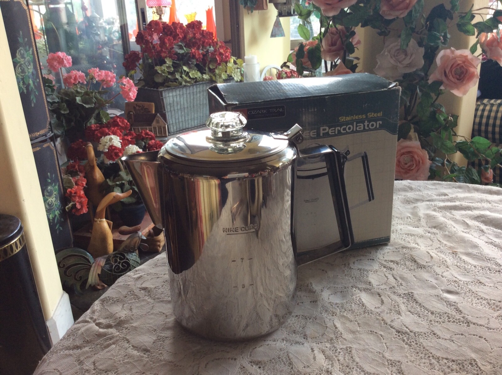 Ozark Trail 9 Cup Coffee Percolator 3 Piece System Stainless Steel. | eBay