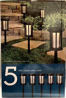 Naturally Solar LED Landscape Pathway Lights- 5 Pack Aluminum Glass 15 ...