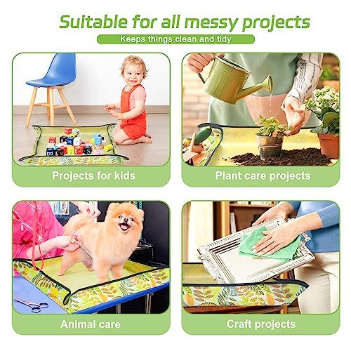 Repotting Mat for Indoor Plants, Foldable Waterproof Plant Potting Soil ...