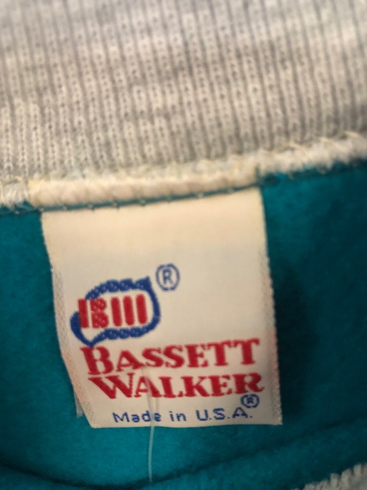 Vintage Bassett Walker Raglan Sweatshirt Size Small Aqua Soft Fleece ...