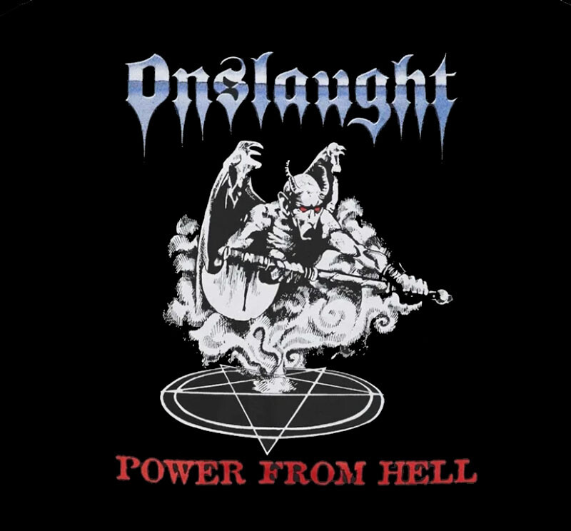 New Onslaught Power From Hell Album Thrash Metal Band Black Shirt badhabitmerch | eBay