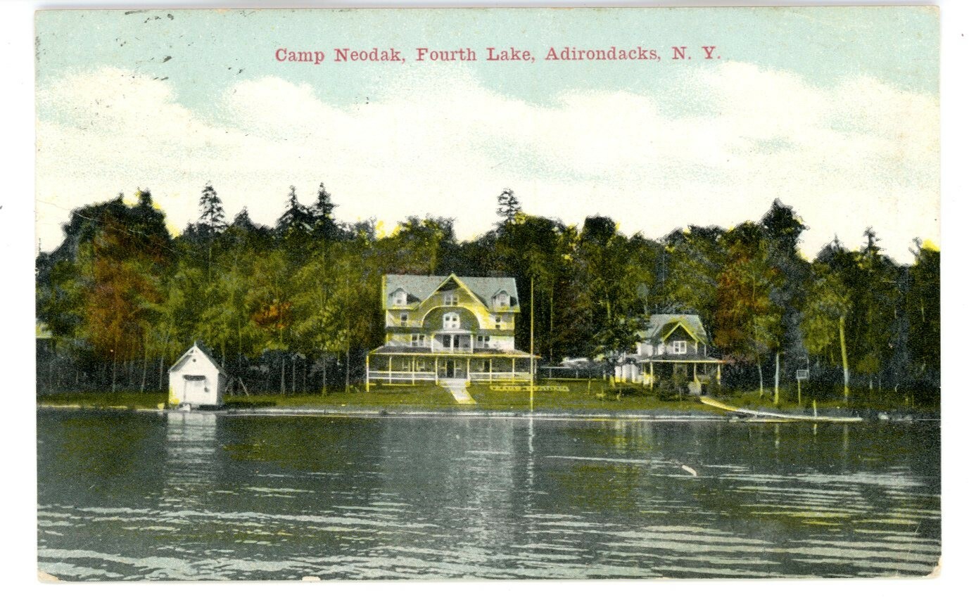 Fourth Lake NY - CAMP NEODAK FROM LAKE - Postcard 4th/Adirondacks | eBay