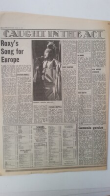 ROXY MUSIC GENESIS JOHN MARTYN 'gig reviews' 1973 UK ARTICLE / clipping ...
