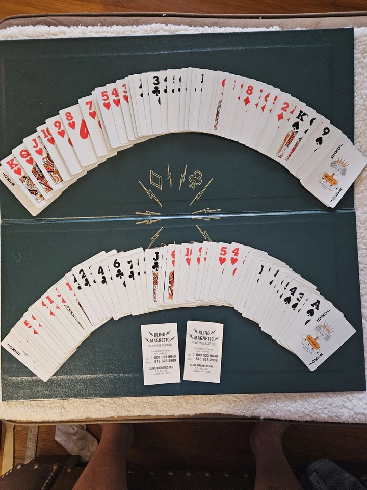 Vintage Kling Magnetic Windproof Playing Cards Game Board-Complete ...