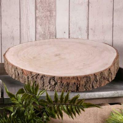 Large Natural Wood Log Slice Tree Bark Chic Wedding Table Centerpiece ...