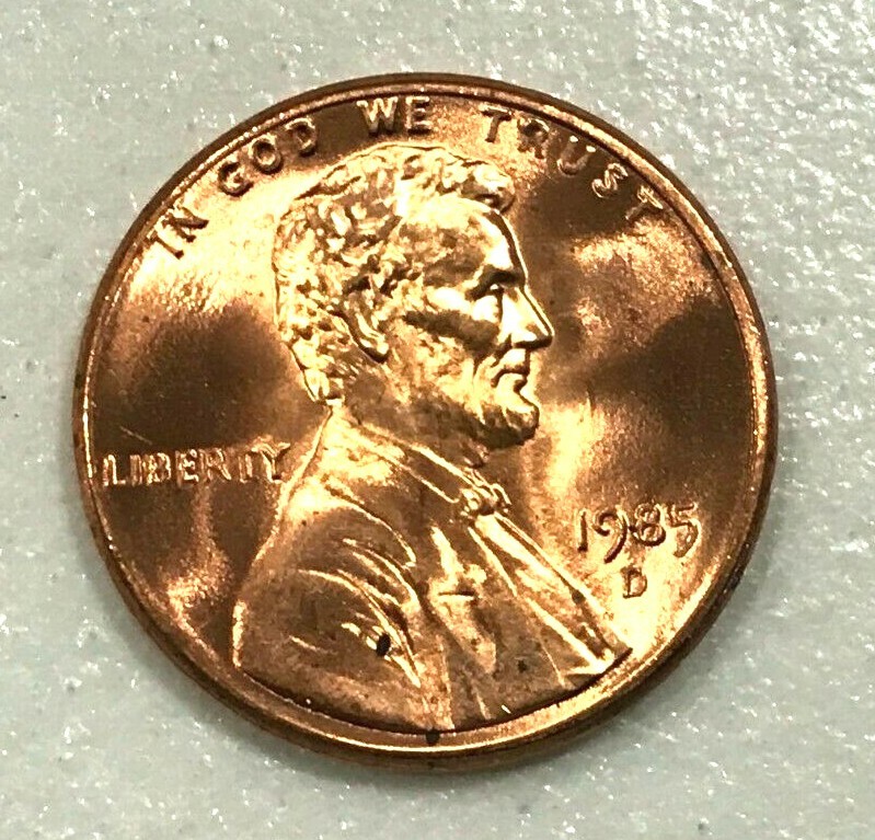 1985 P D S LINCOLN CENT CHERRY RED FROM MINT ROLLS, DCAM PROOF from ...
