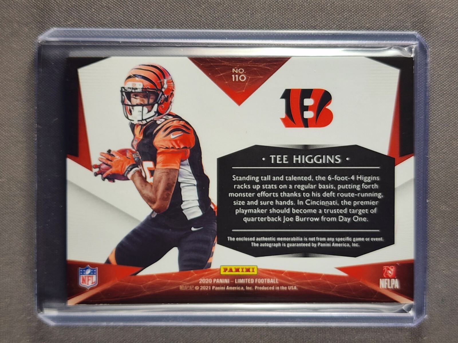 2020 Panini Limited #110 Tee Higgins /175 Rookie Patch Auto Card RC | eBay