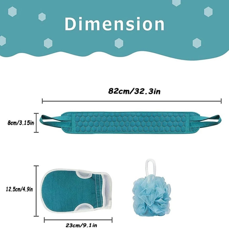Back Scrubber EXFOLIATING LOOFAH Loofa Strap Bath Shower Body Sponge ...