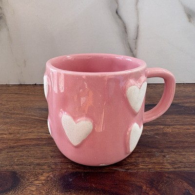 Pink Heart Mug – Handmade Ceramic Coffee Cup Cute Gift for Her ...