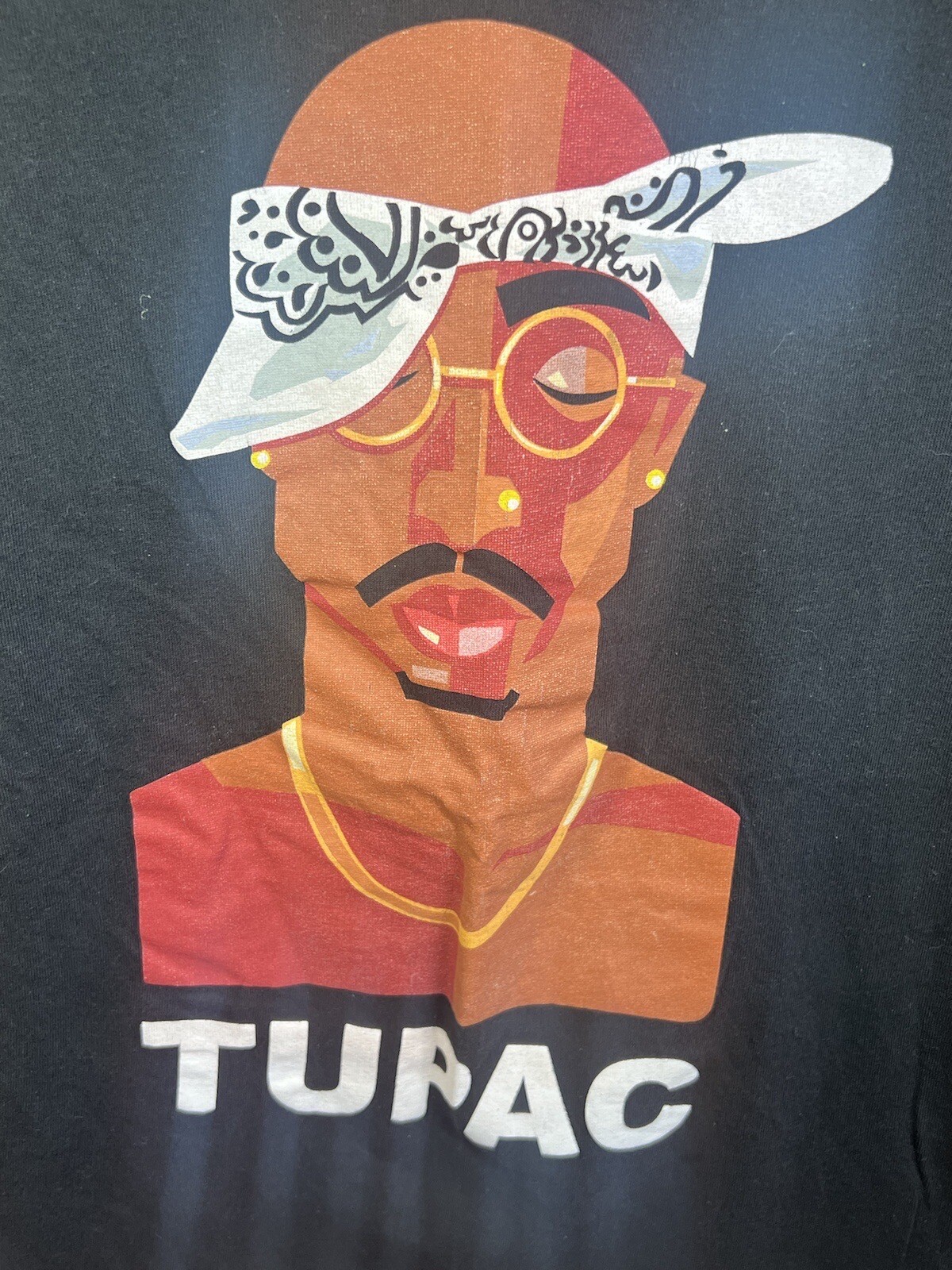 Retro Tupac Shakur Rapper themed Black colored Size S… - Gem