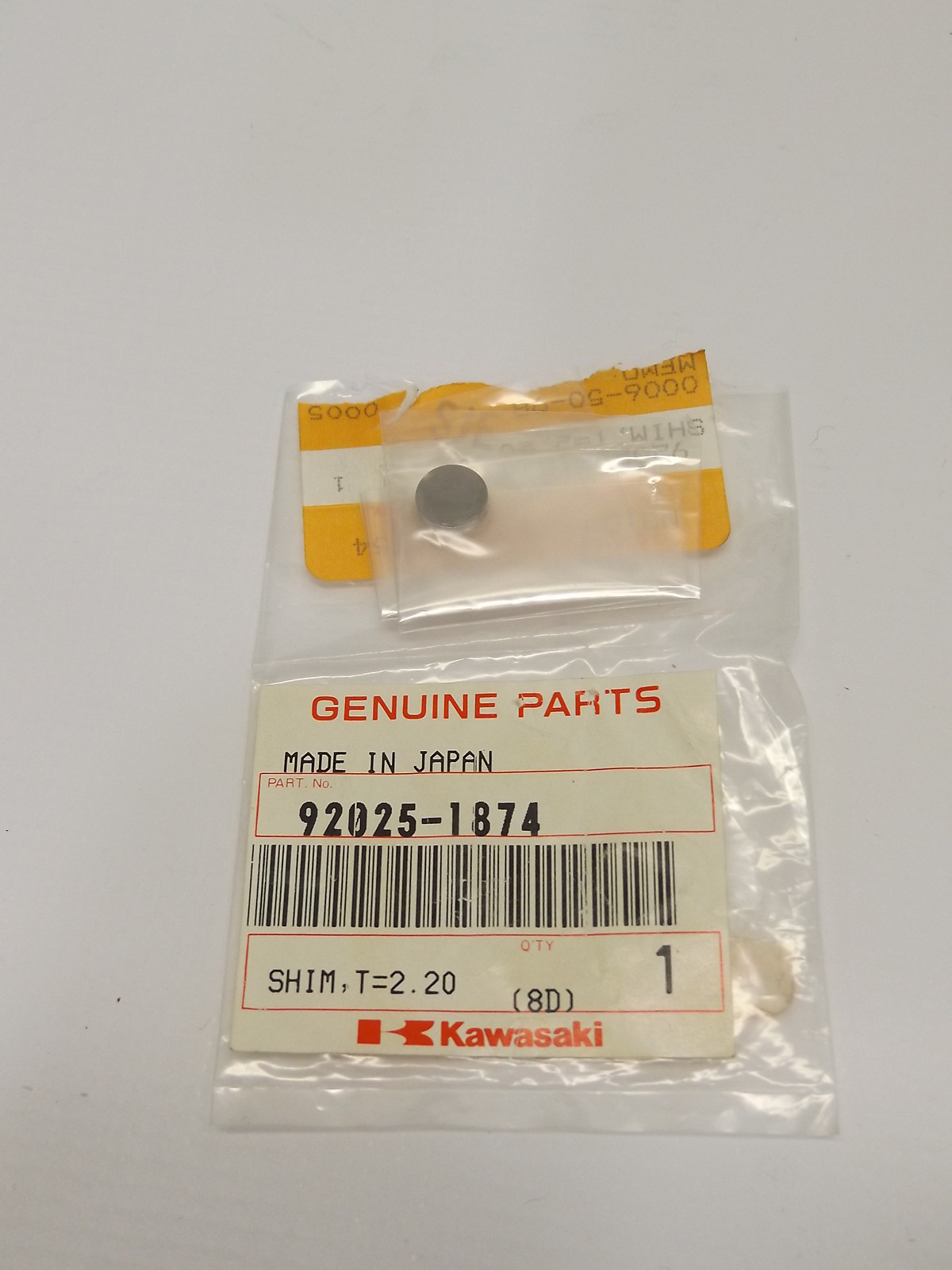NOS KAWASAKI 92025-1874 TAPPET SHIM T=2.20 ZX1000 ZX1100 VN800 ZR1200 ...
