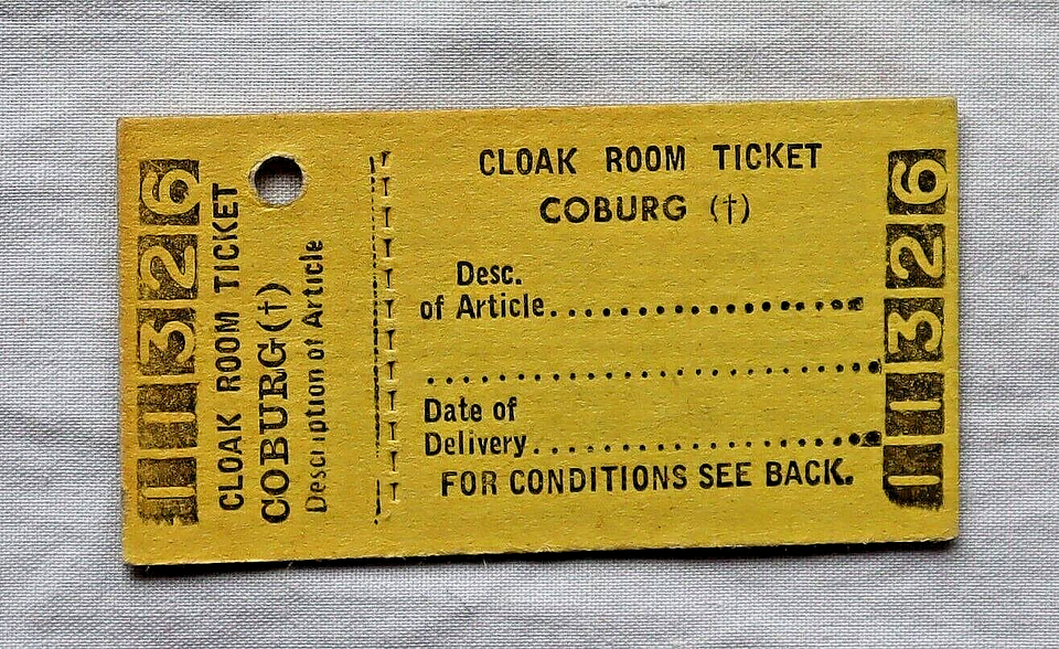 "Victorian Railways Edmondson Cloak Room Tickets , Two (2) Of ...