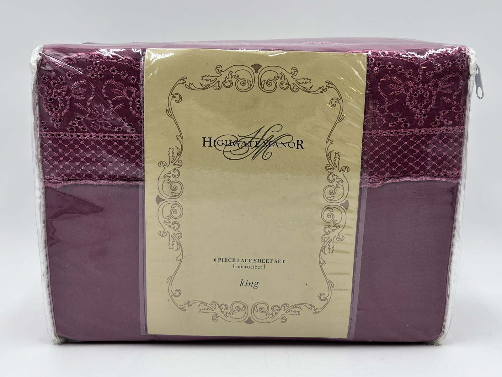 Highgate Manor King 6 Piece Lace Sheet Set Cranberry. L1 | eBay