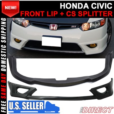 Fits 06-08 Honda Civic Coupe 8Th Gen FG2 Type S Front Bumper Lip & CS ...