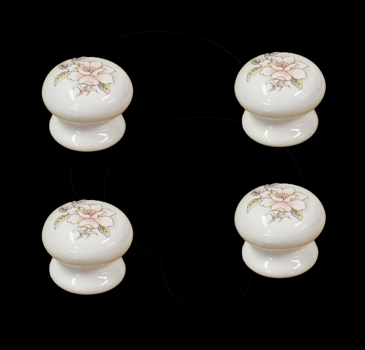 White Porcelain Cabinet Pulls