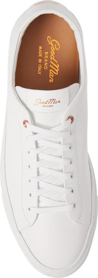 Good Man Brand Edge White Lo Top Sneaker Mono Nappa Leather Lace Men's ...