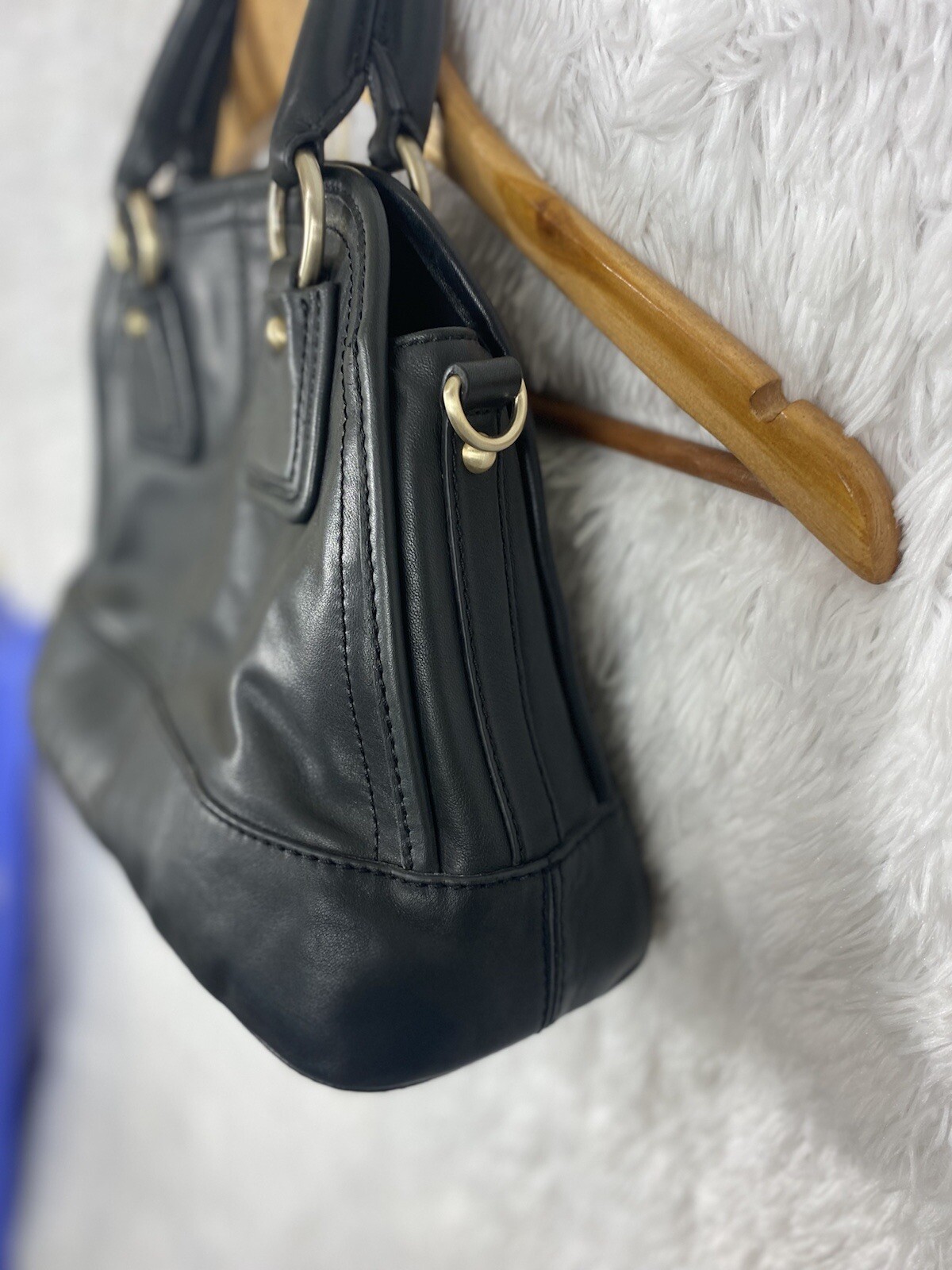 Talbots Purse Black Leather Mini Pouch Handbag Handle Bag | eBay