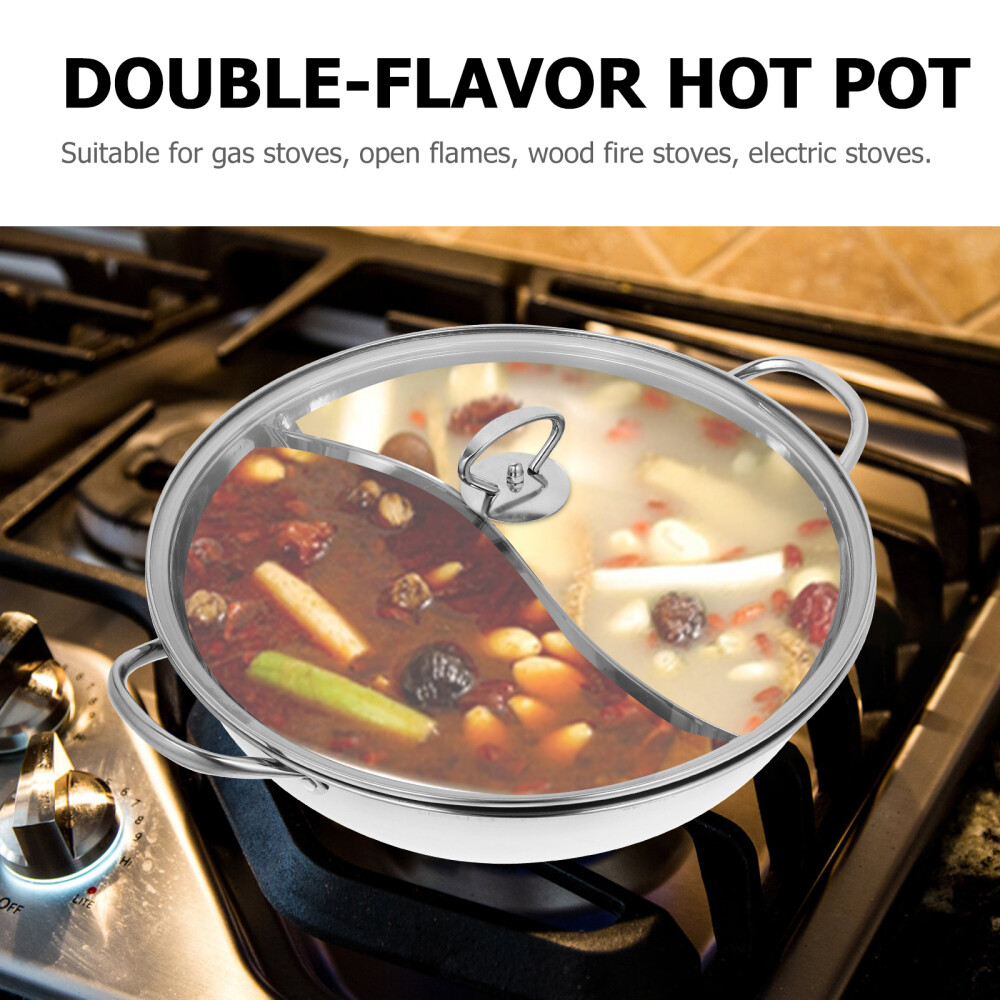 Hot Pot Set Fondue Sets Hot Pot Pan Double Handle Hotpot Pot For ...