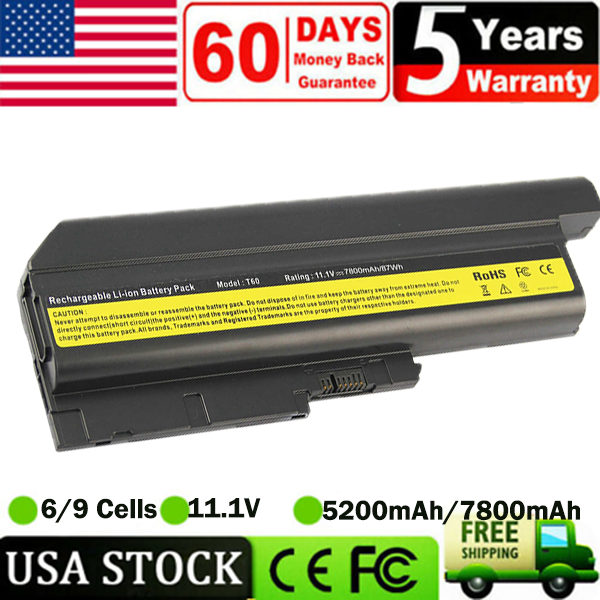 Battery for IBM Lenovo Thinkpad T60 T61 R60 R61 R500 T500 R61e R61i ...