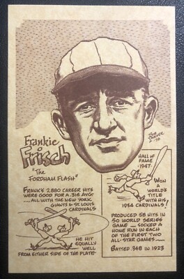 Frankie Frank Frisch Fordham Flash 1978 Bob Parker Baseball Card 3 1/2 ...