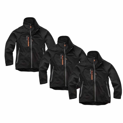 SCRUFFS Black Worker Softshell Jacket New 2022 Active Fit Work Trade Soft shell | eBay