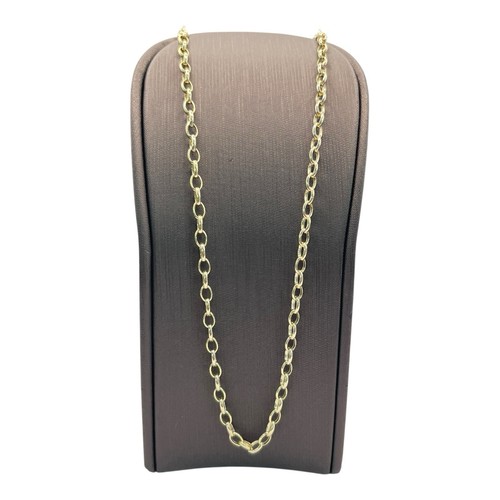9ct 9k Yellow Gold Italian Oval Belcher Chain Necklace 3.13 Grams 45cm ...