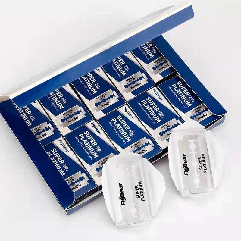 100 PCS Super Platinum Ultra Sharp Double Edge Cut Throat Barber Razor ...