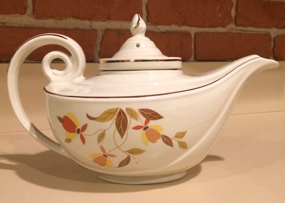 Vintage Hall China Autumn Jewel Aladdin / Genie Lamp Style Tea Pot ...