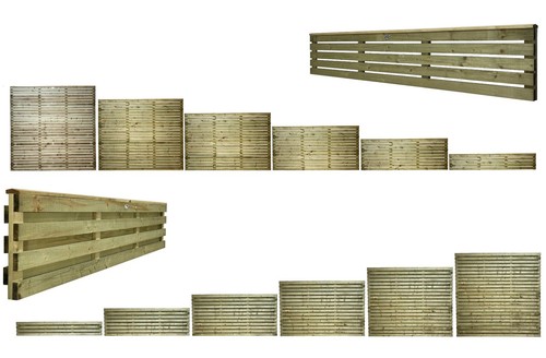 Premier Roma Single and Double Slatted Contemporary Fence Panel 3ft and ...