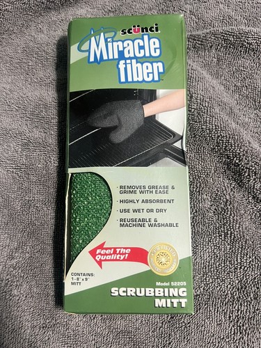 (1) Scunci Miracle Fiber Scrubbing 8x9 Mitt Model 52205 Reusable ...