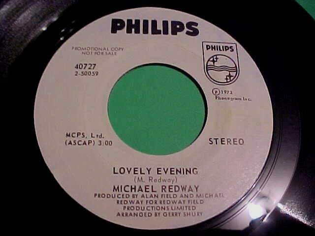 PROMO MICHAEL REDWAY 45 RPM #40727 PHILIPS RECORDS VINYL JOE / LOVELY ...