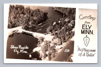 Silver Rapids ELY Minnesota RPPC Vintage Aerial Photo Postcard ~1940s ...