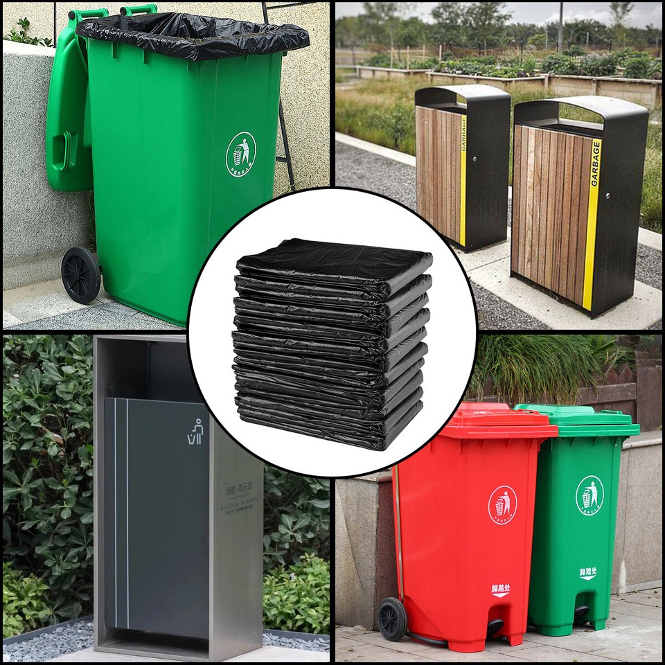 10-100X 240L Bin Bags Heavy Duty Wheelie Refuse Sacks Strong Liners ...