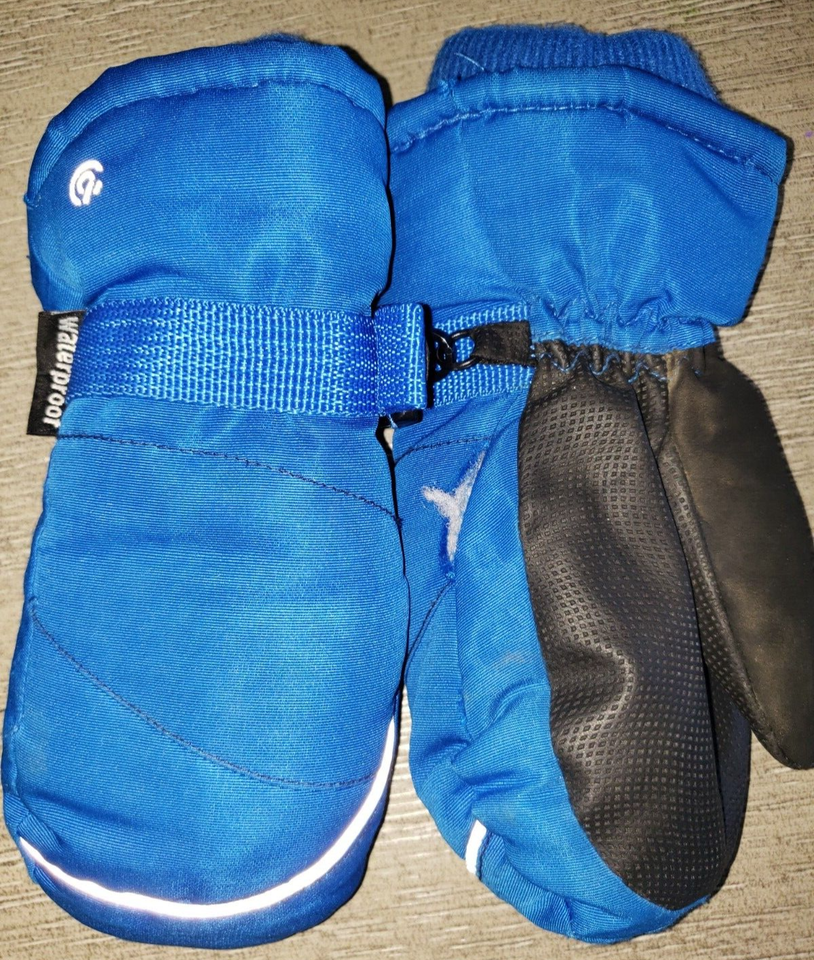 boys CHAMPION blue REFLECTIVE STRIPE MITTENS GLOVES ages 4 to 7 ...